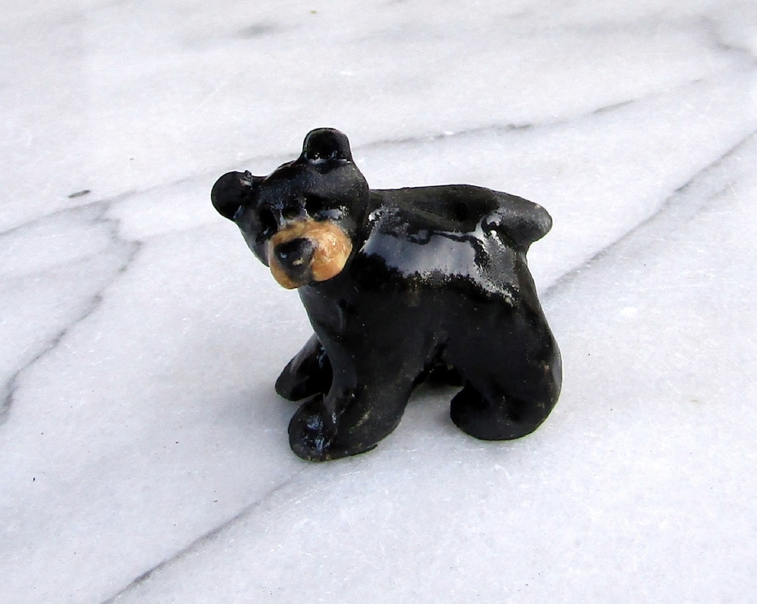 Little Black Bear Hand Sculpted Miniature Animal - Etsy