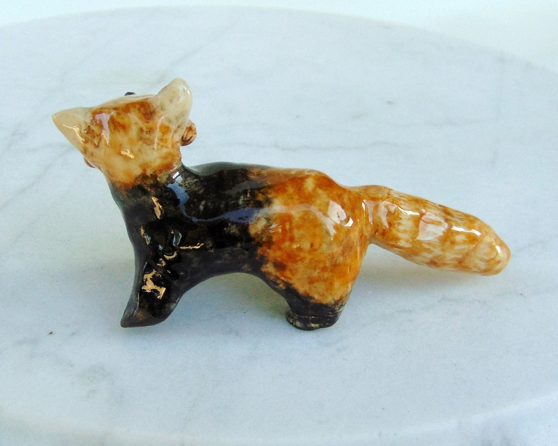 Red Panda Animal Sculpture - Pottery Animal Sculpted Figurine - Etsy