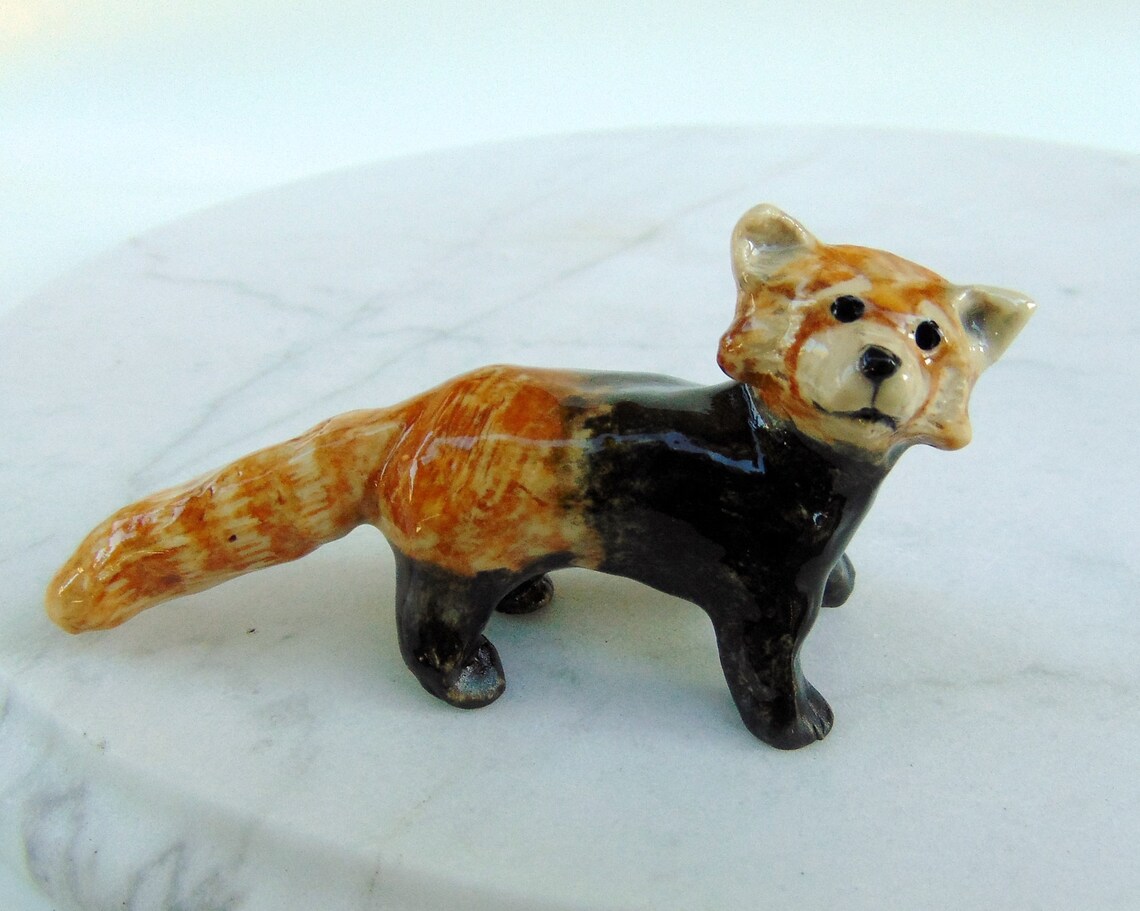 Red Panda Animal Sculpture - Pottery Animal Sculpted Figurine - Etsy
