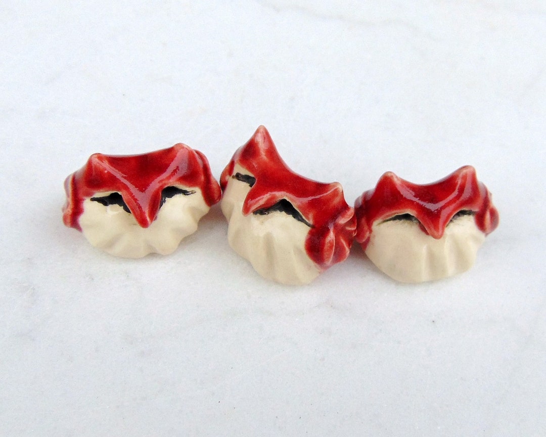 Red Owl Terrarium Figurines (set of 3) - Ceramic Owl Miniature ...