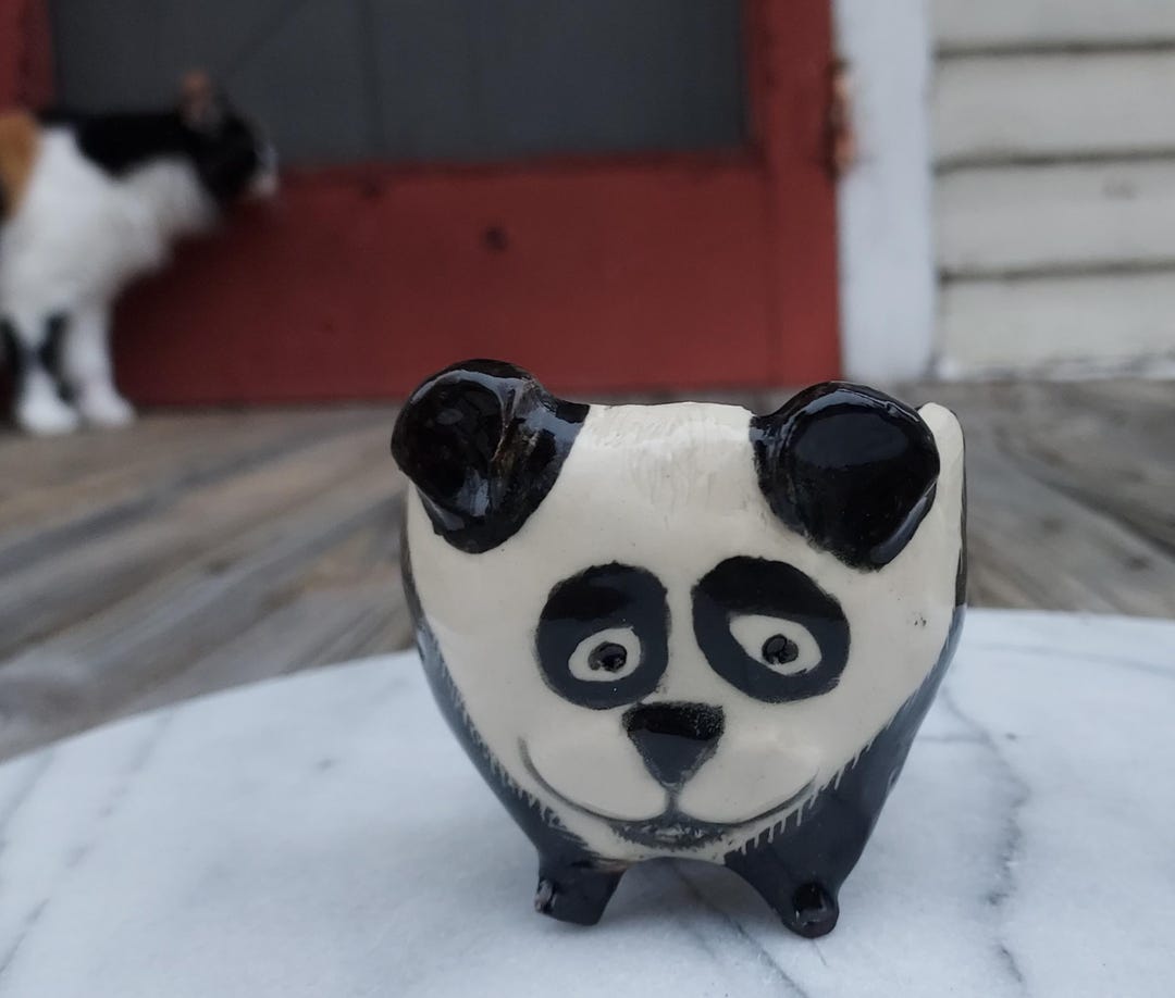 Pottery Panda Planter Hand Built Pinch Pot Animal - Etsy