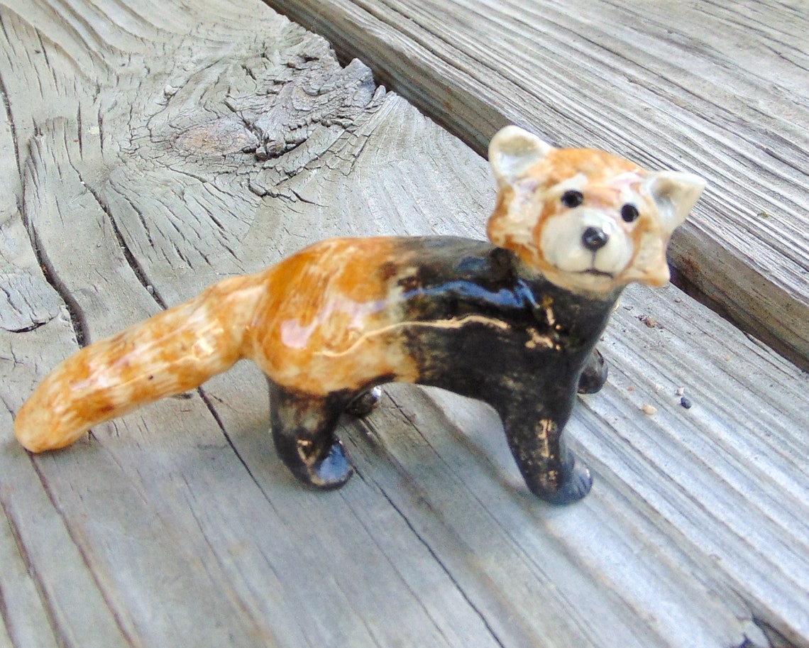 Red Panda Animal Sculpture - Pottery Animal Sculpted Figurine - Etsy
