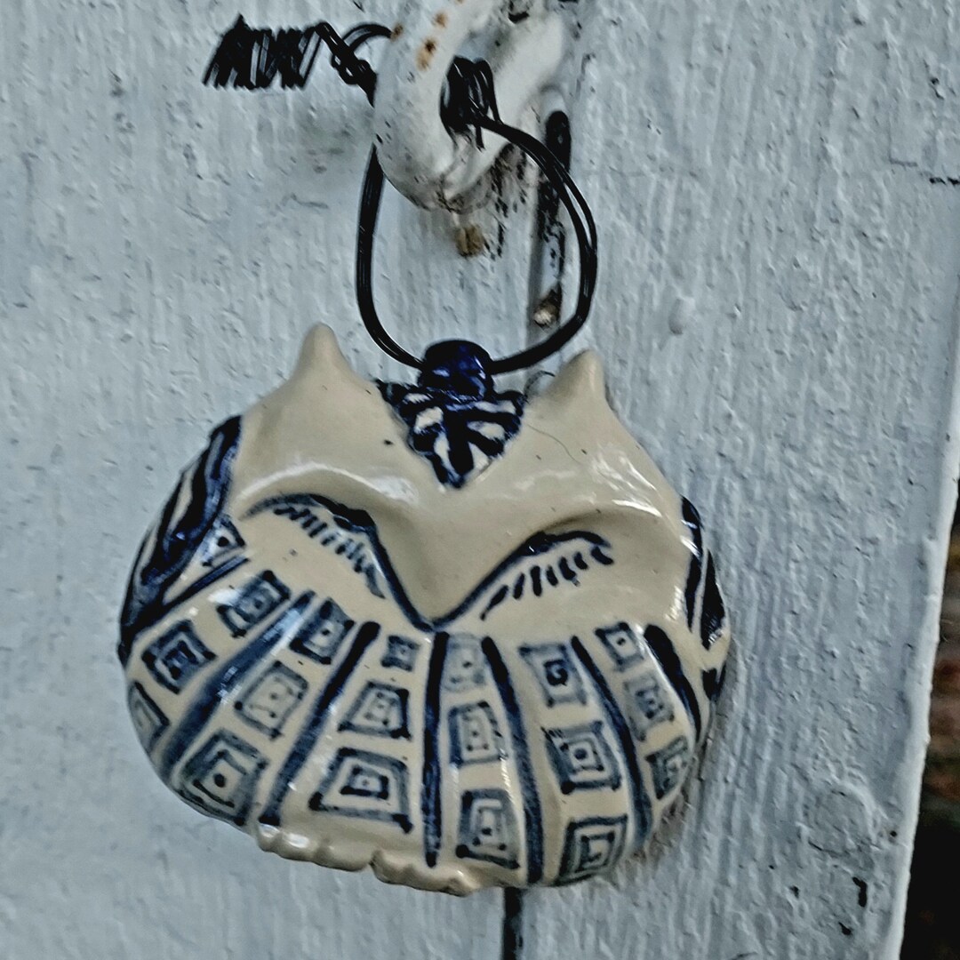 Blue and White Porcelain Owl Sculpture Ornament - Etsy