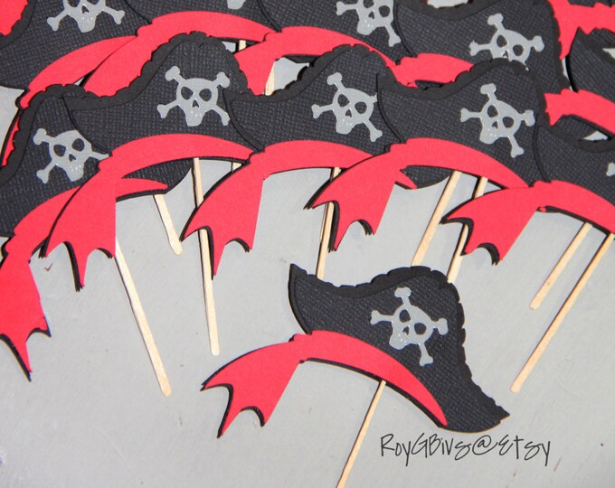 Pirate Hat Cupcake Toppers Pirate Birthday - Etsy