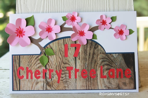 17 Cherry Tree Lane Sign/Decoration - Poppins by RoyGBivs - Paper ...