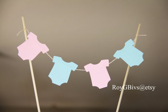 Gender Reveal - Onesie Clothesline Cake Topper by RoyGBivs - Paper ...