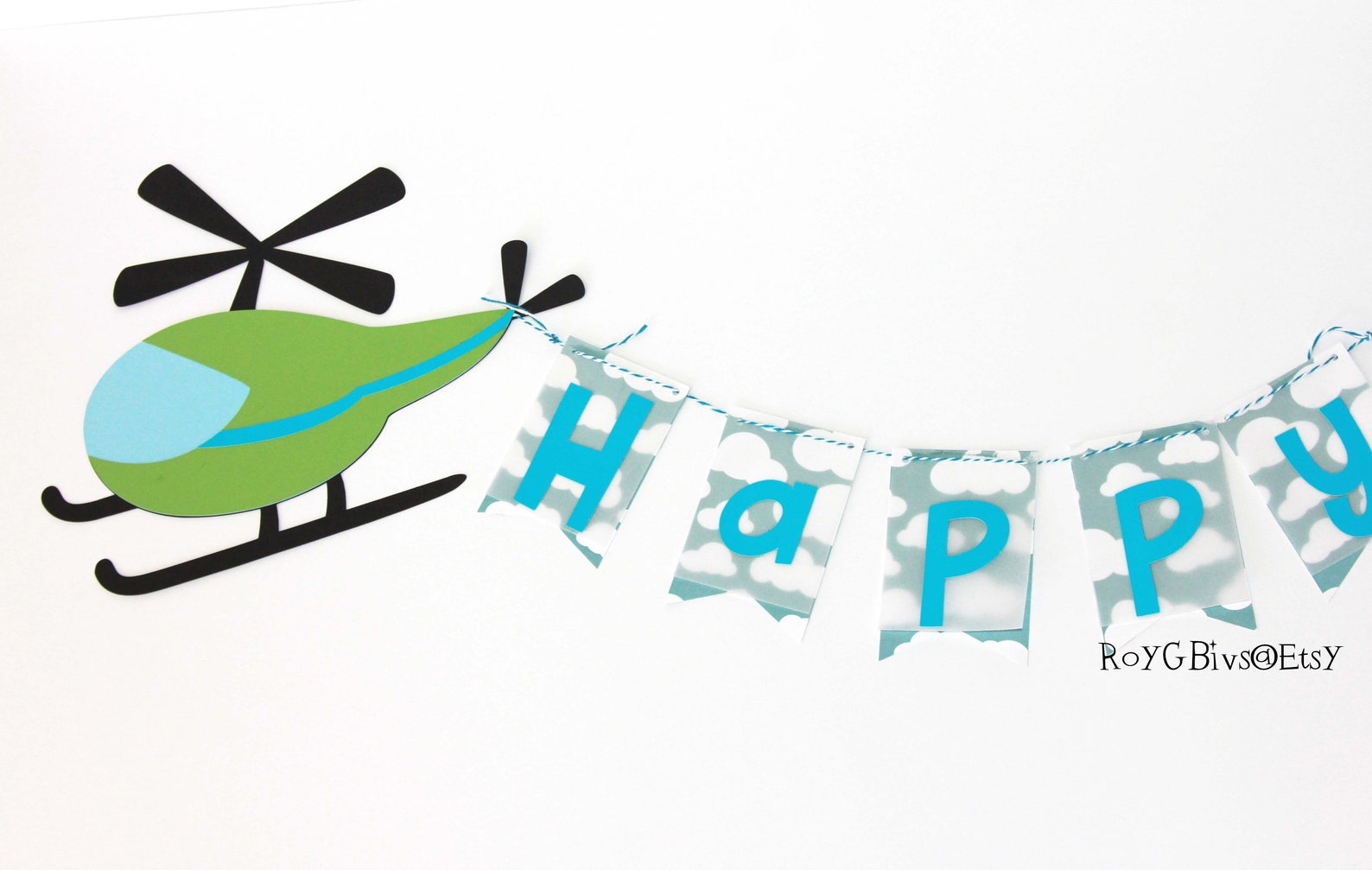 Helicopter Flying Birthday Banner Personalized - Etsy