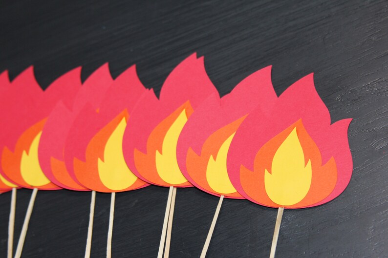 Fire Flame Cupcake Toppers | Etsy