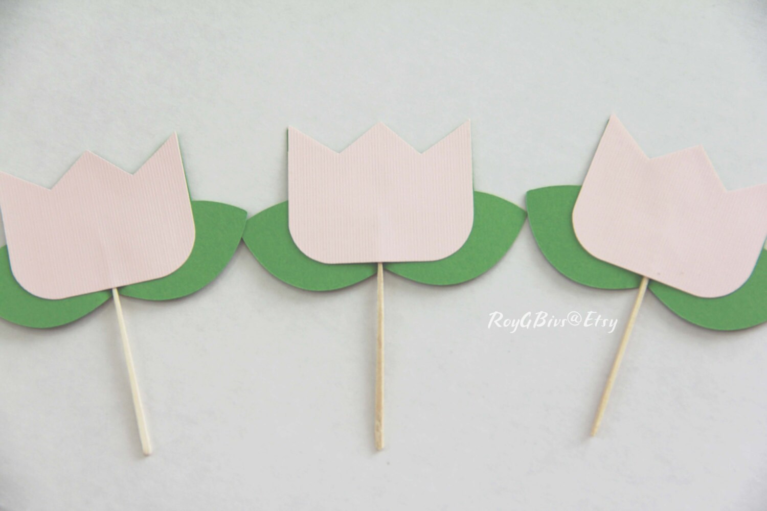 Spring Tulip Easter Cupcake Toppers | Etsy