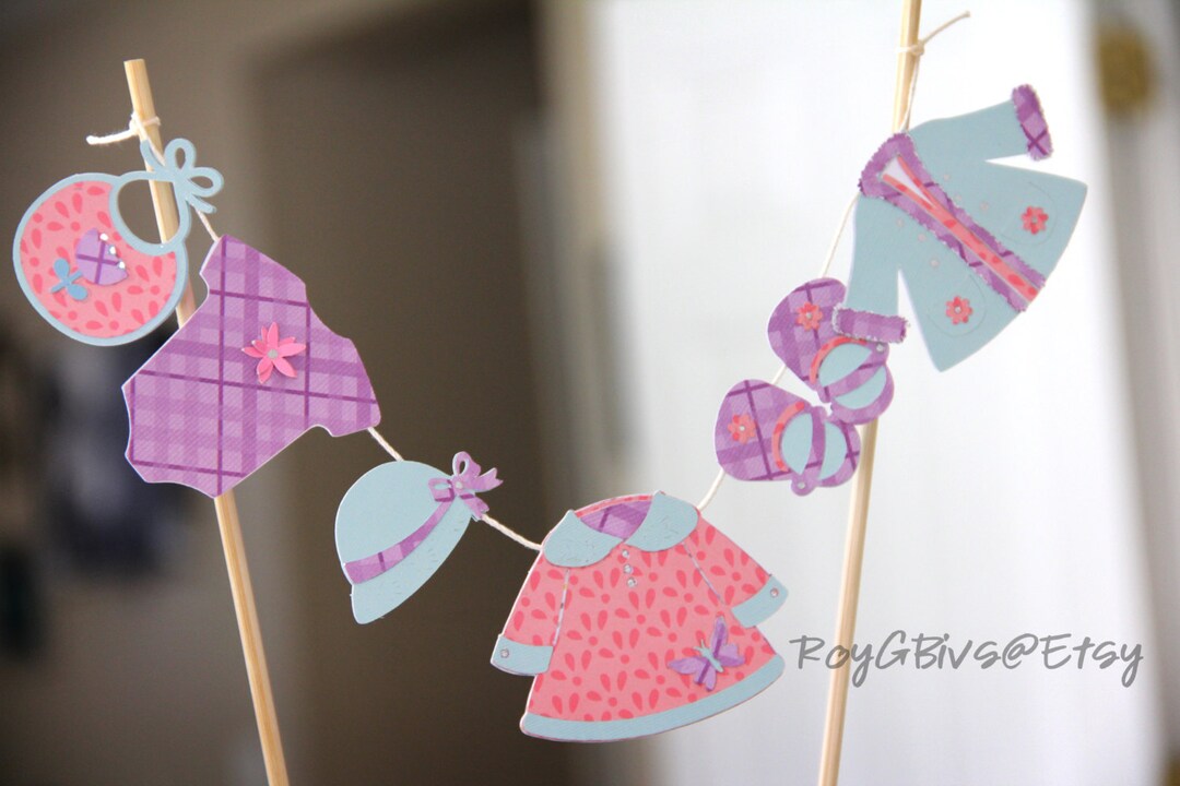 Baby Shower Baby Girl Baby Boy Baby Doll Clothesline Cake Topper - Etsy