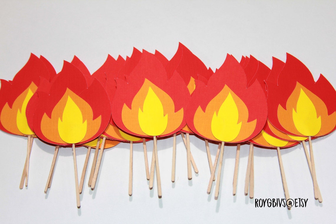 Fire Flame Cupcake Toppers | Etsy