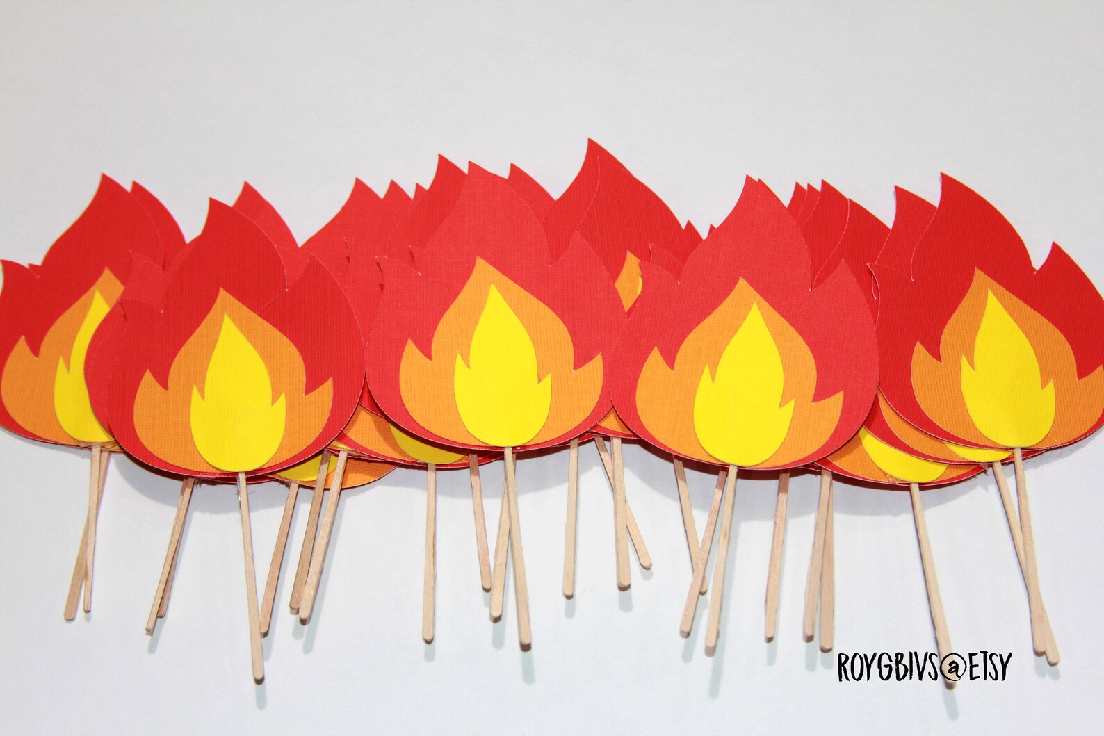 Fire Flame Cupcake Toppers | Etsy
