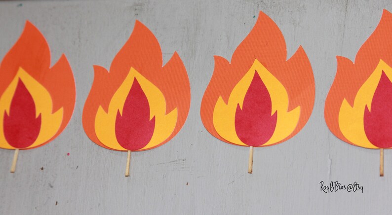Fire Flame Cupcake Toppers | Etsy
