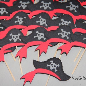 Pirate Hat Cupcake Toppers Pirate Birthday - Etsy