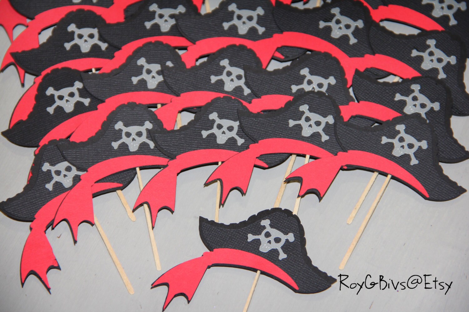 Pirate Hat Cupcake Toppers Pirate Birthday | Etsy