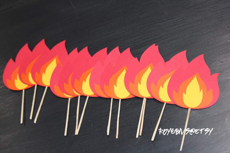 Fire Flame Cupcake Toppers | Etsy