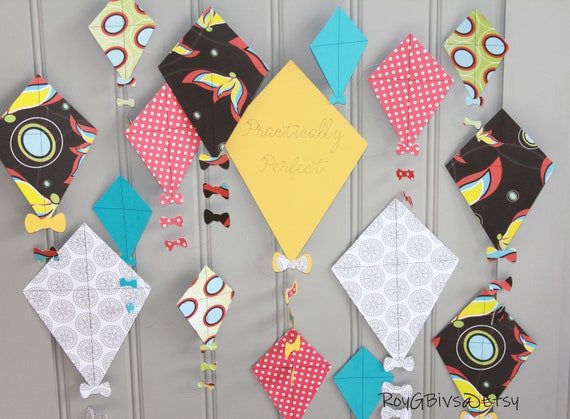 Hanging Kites - Set of 16 - Poppins by RoyGBivs - Paper Embellishments ...