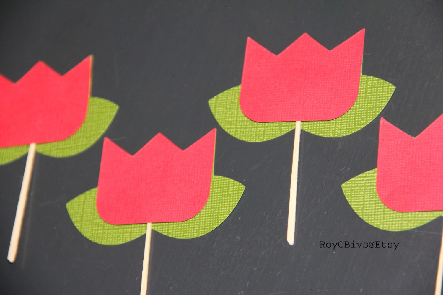 Spring Tulip Easter Cupcake Toppers | Etsy