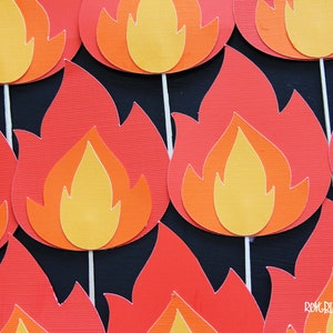 Fire Flame Cupcake Toppers - Etsy