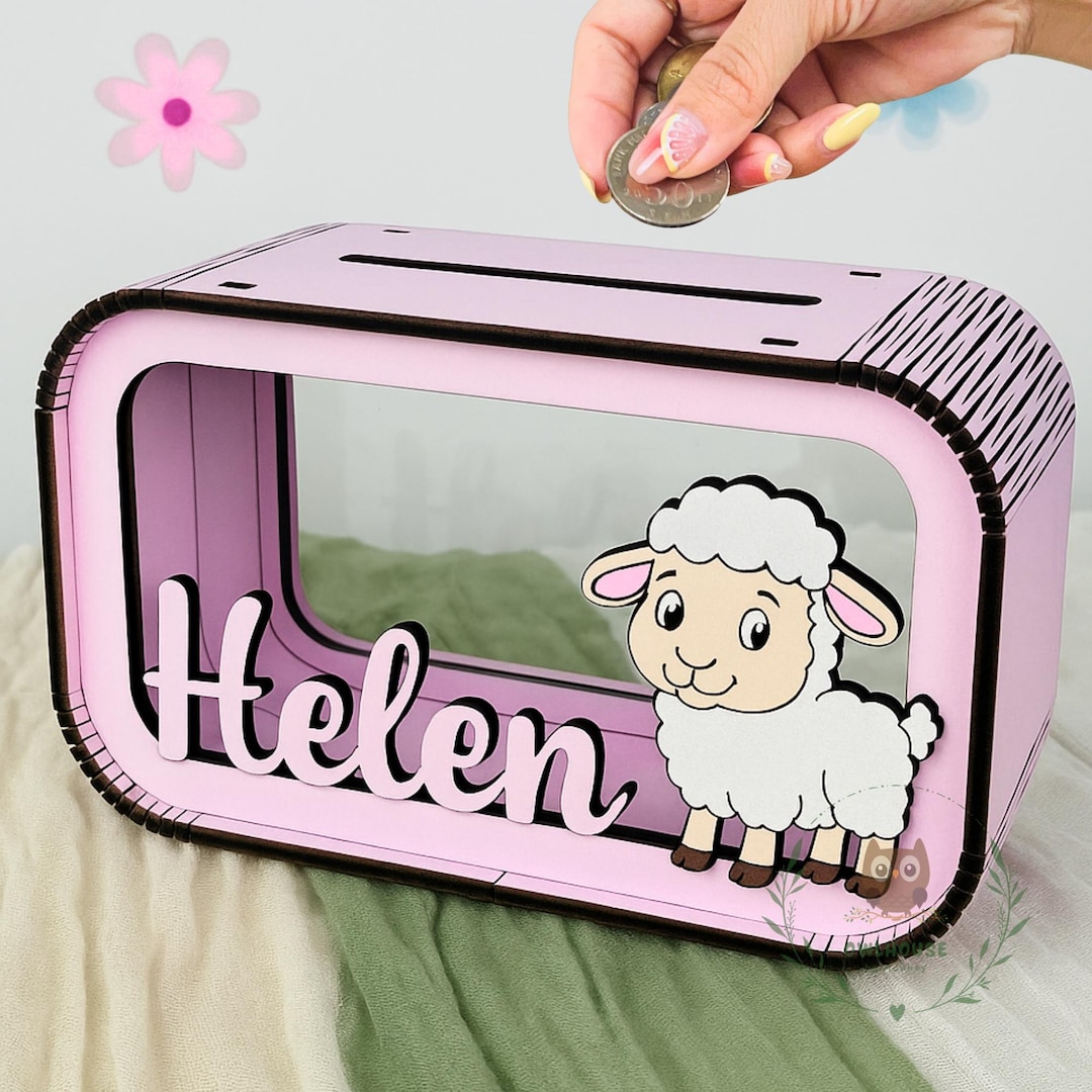 Custom Sheep Money Box, Farm Animal Coin Bank, Farm Animal Bank, Wood ...