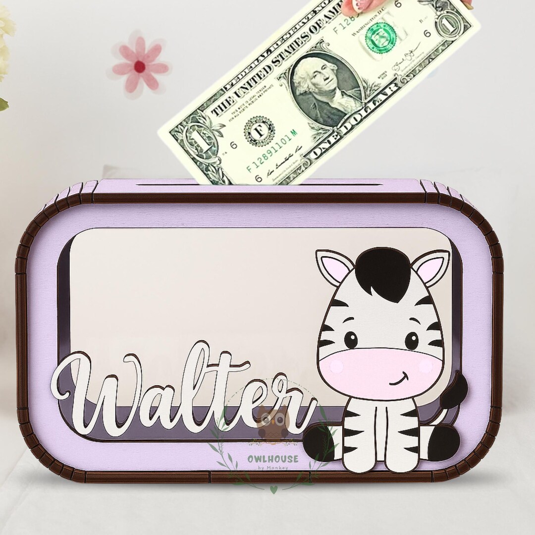 Custom Zebra Money Box, Personalized Zebra Saving Jar for Children ...