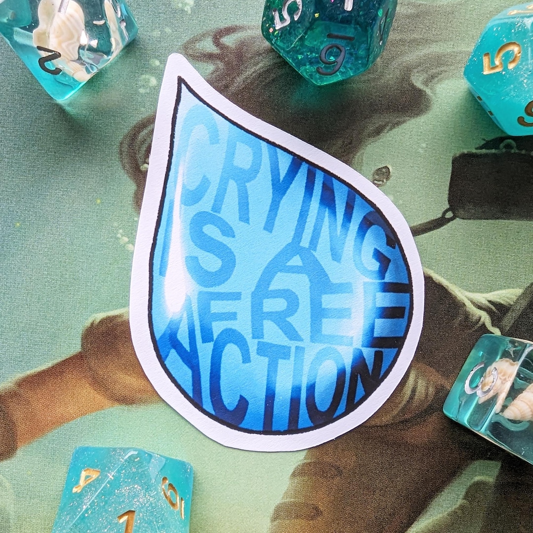 Crying is a Free Action Sticker - Dungeons and Dragons Sticker - Etsy
