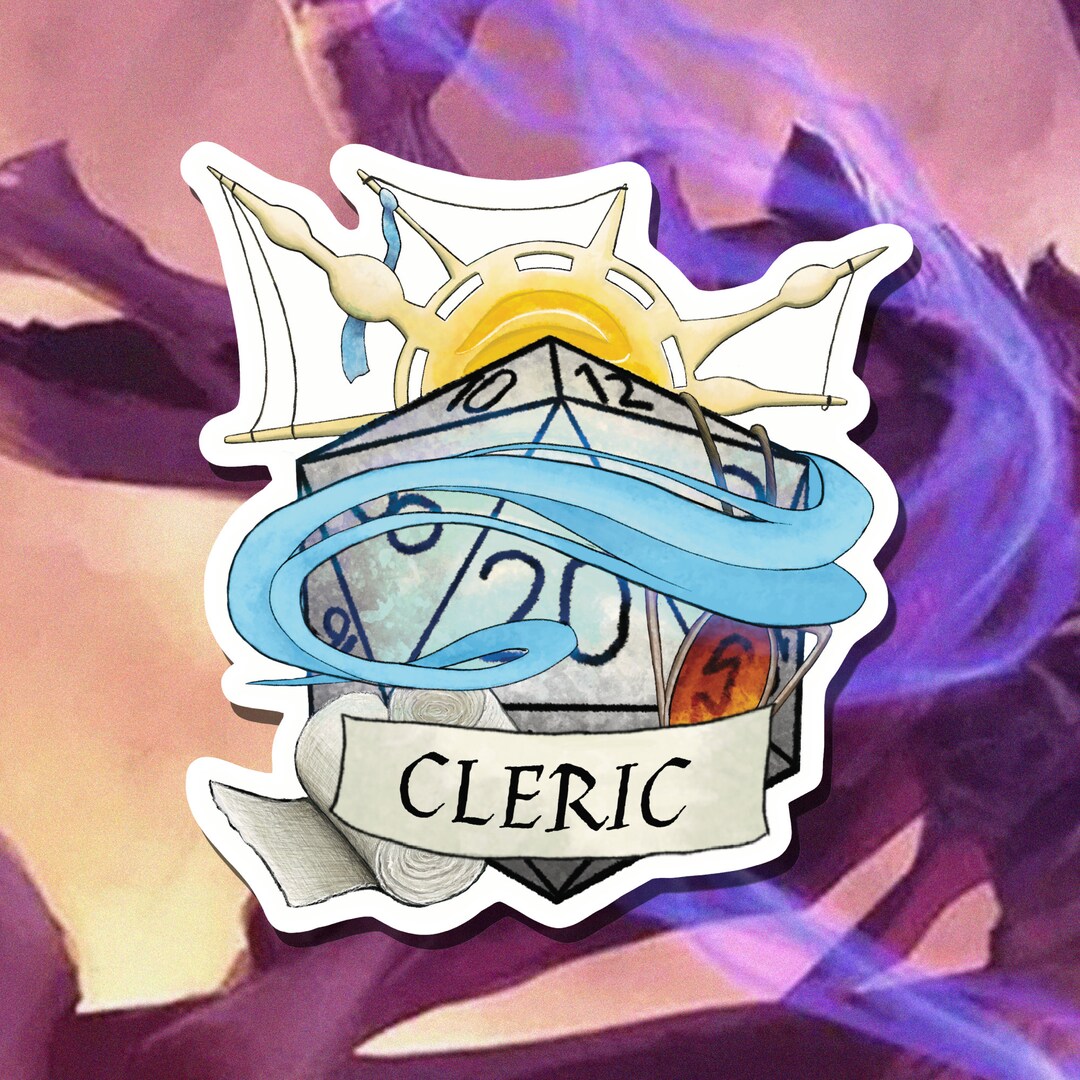 Dnd Sticker Cleric Class Critical Role D20 Cleric Dungeons And Dragons Etsy