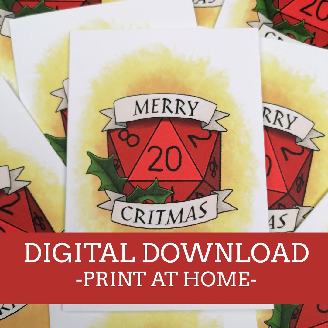 Dungeons and Dragons Christmas Card - 'critmas' A6 (digital Download ...
