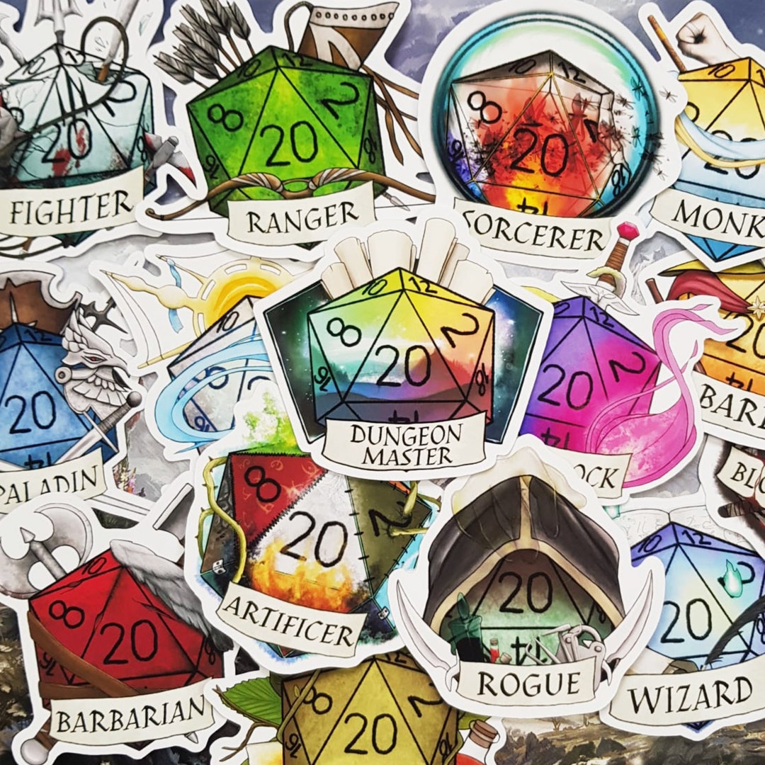 Dnd Class Stickers: Matte or Vinyl - Set of 15 - Etsy