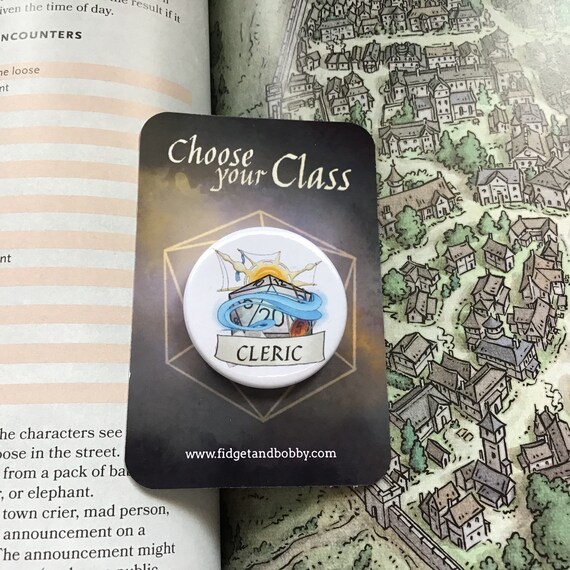 Dnd Cleric Badge Cleric Class Pin Badge 38mm Badge D20 | Etsy