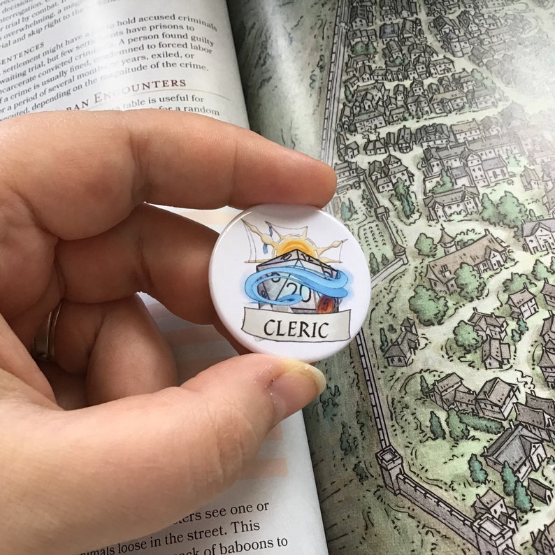 Dnd Cleric Badge Cleric Class Pin Badge 38mm Badge D20 | Etsy