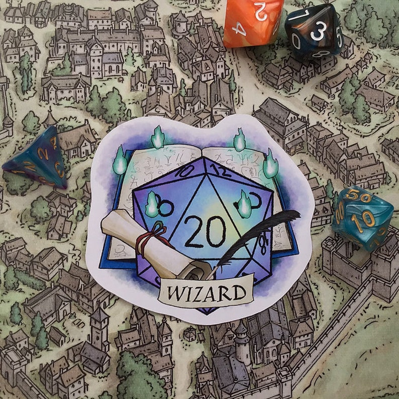 Dnd Sticker Wizard Class Critical Role D20 Wizard | Etsy