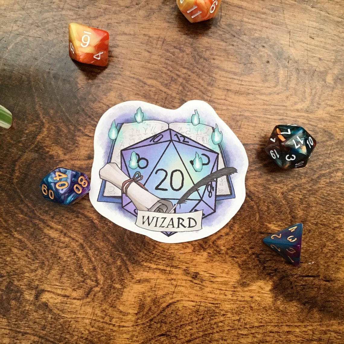 DnD Sticker Wizard Class Critical Role D20 Wizard | Etsy