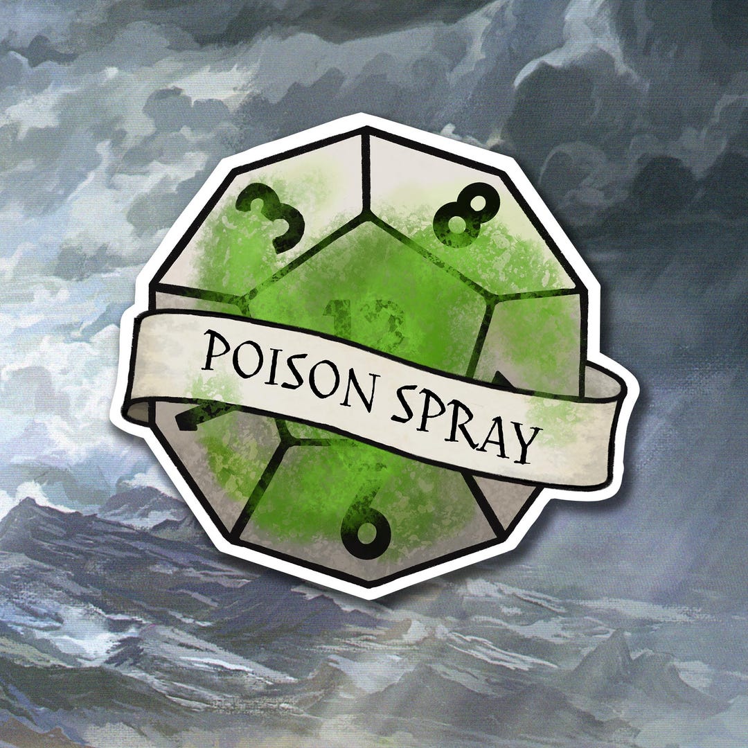 Poison Spray Sticker Dnd Sticker - Dungeons and Dragons - Etsy