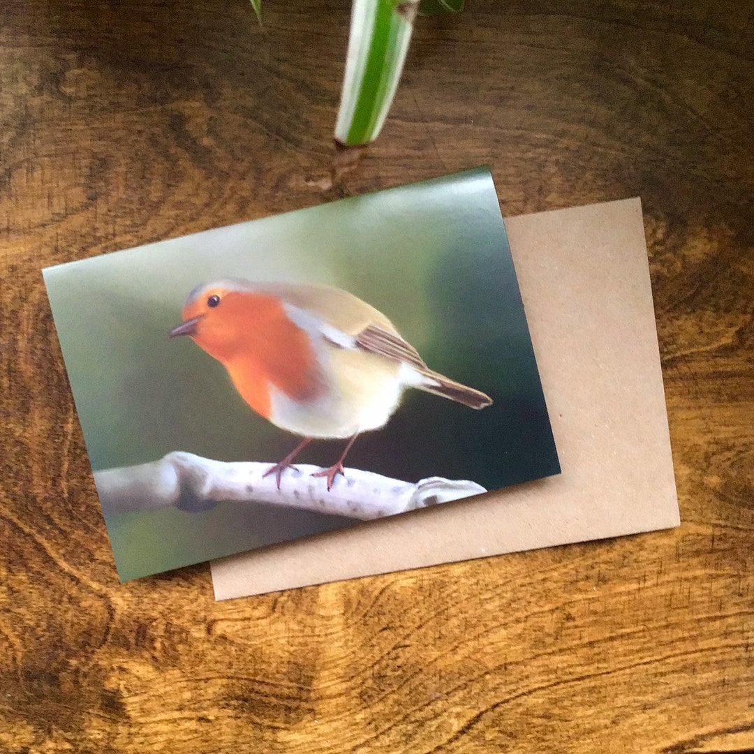 Robin Card - Blank Inside - Nature Art - Christmas Card - A6 Card - Etsy