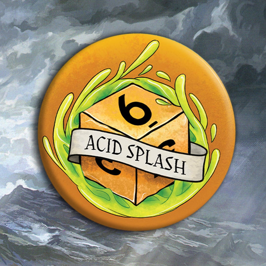 Acid Splash Dungeons and Dragons Badge - Handmade 38mm - Etsy