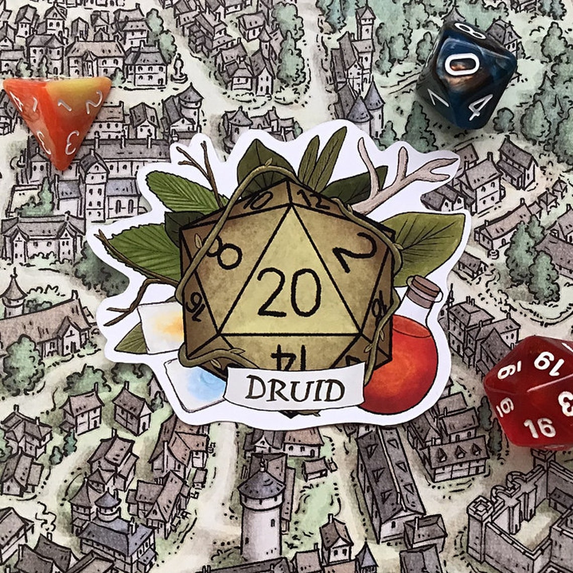 Dnd Sticker Druid Class Critical Role D20 Druid - Etsy
