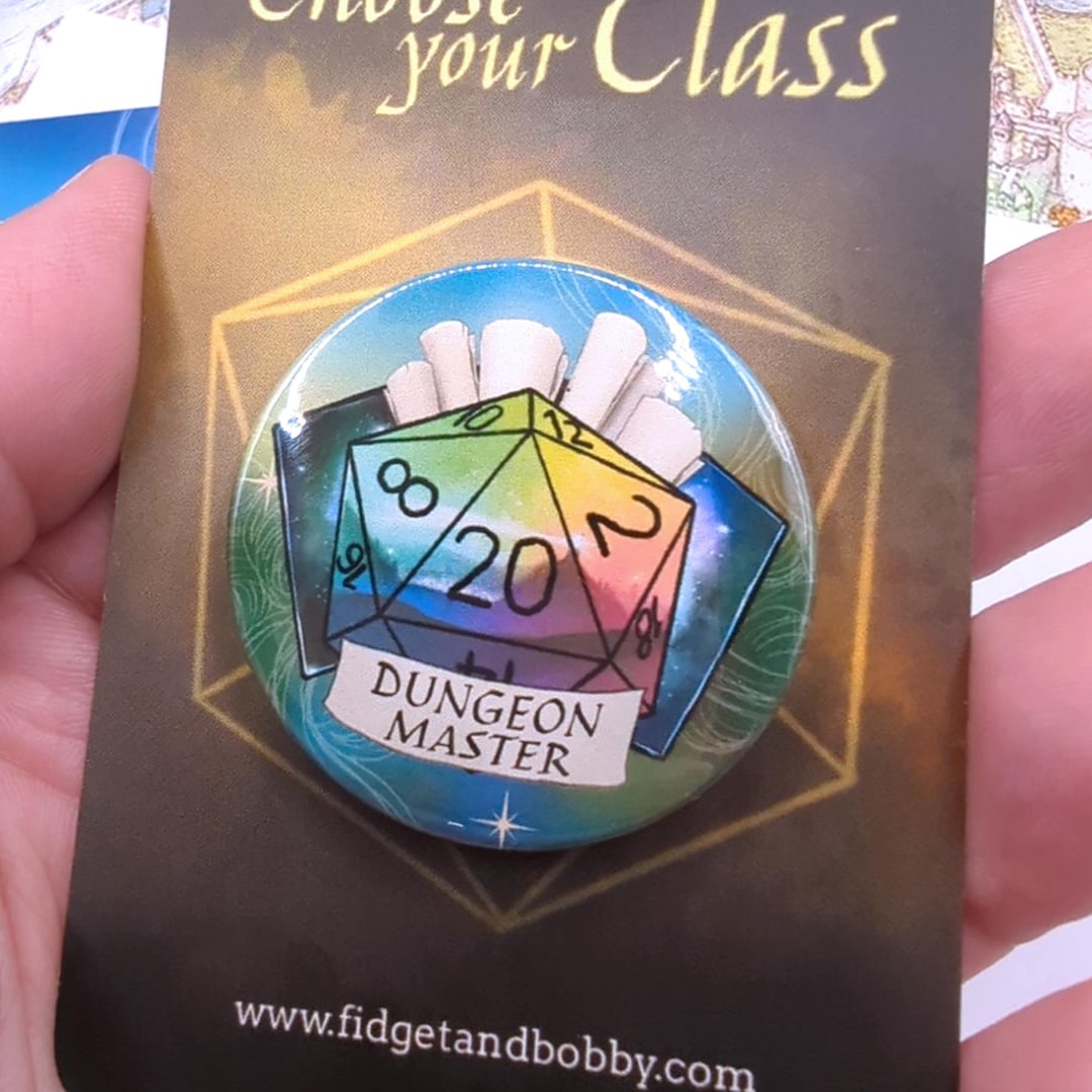Dnd Dungeon Master Pin Badge 38mm Badge D20 Critical Role - Etsy