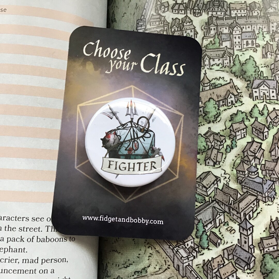 Dnd Fighter Badge Fighter Class Pin Badge 38mm Badge D20 Critical Role ...