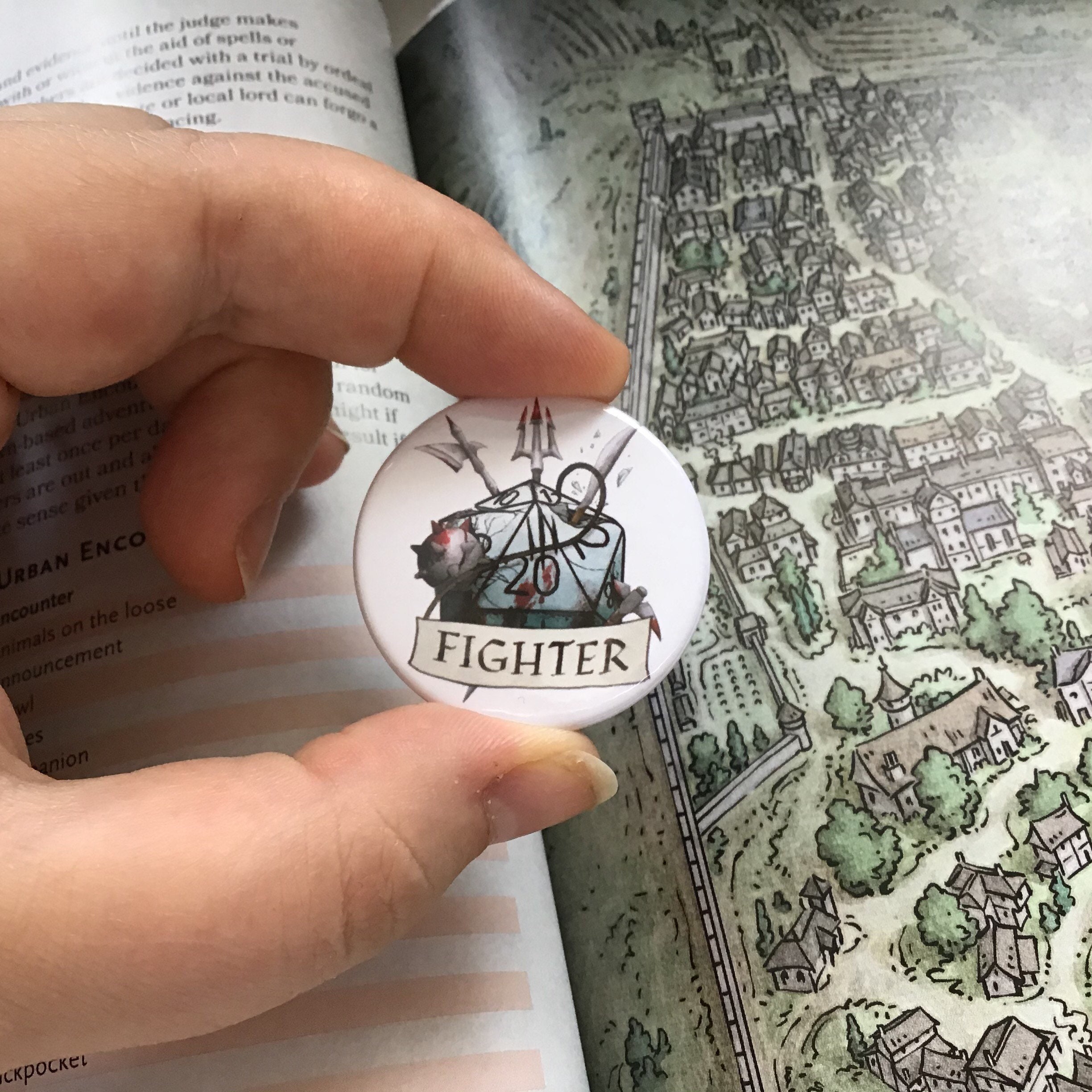 Dnd Fighter Badge Fighter Class Pin Badge 38mm Badge D20 - Etsy