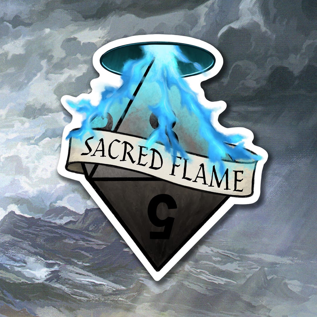 Sacred Flame Sticker Dnd Sticker - Dungeons and Dragons - Etsy
