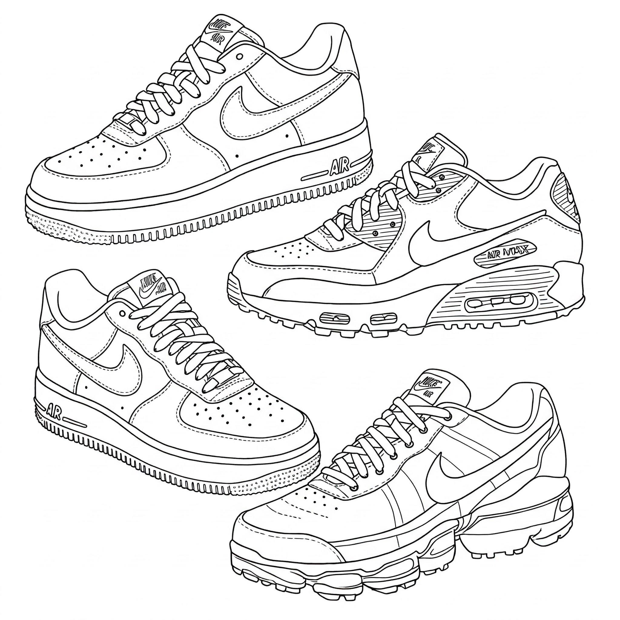 20 Sneaker Colouring Pages PDF - Etsy
