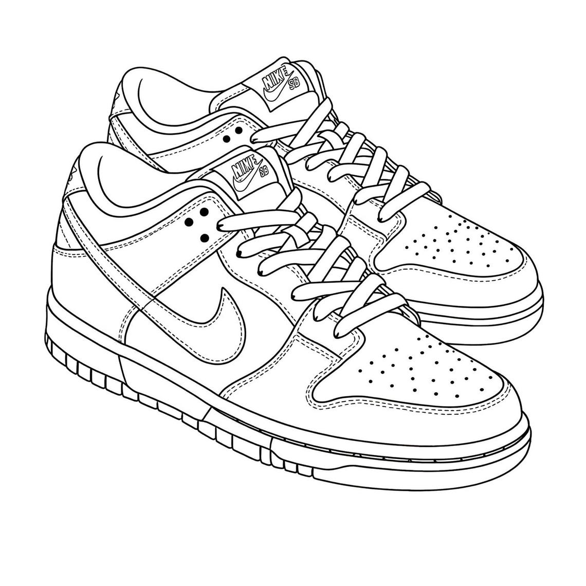 20 Sneaker Colouring Pages PDF - Etsy