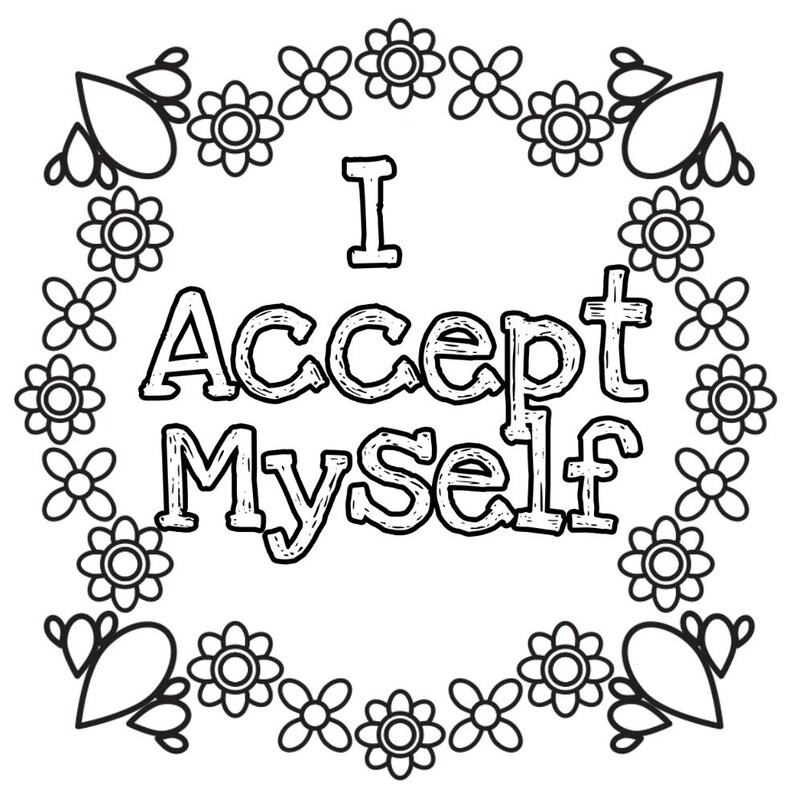20 Positive Affirmation Colouring Pages - Etsy