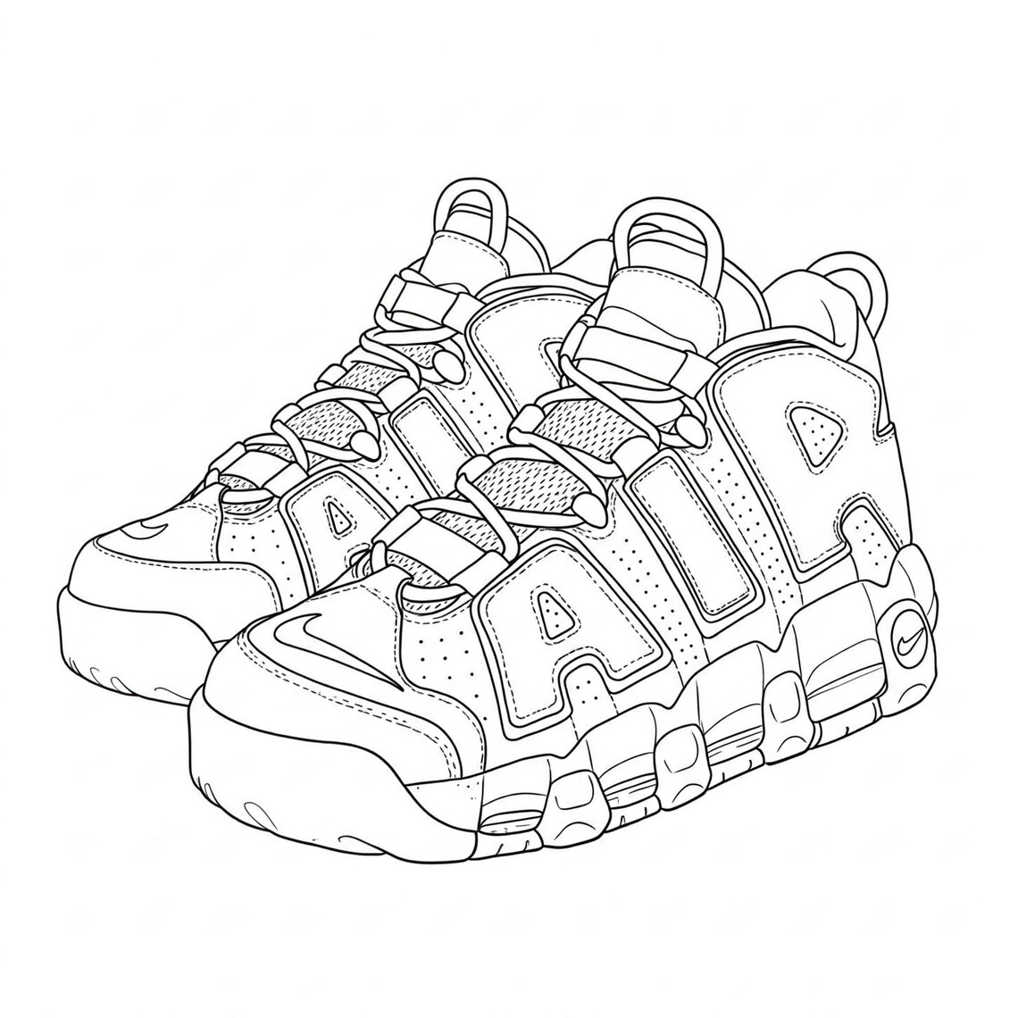 20 Sneaker Colouring Pages PDF - Etsy