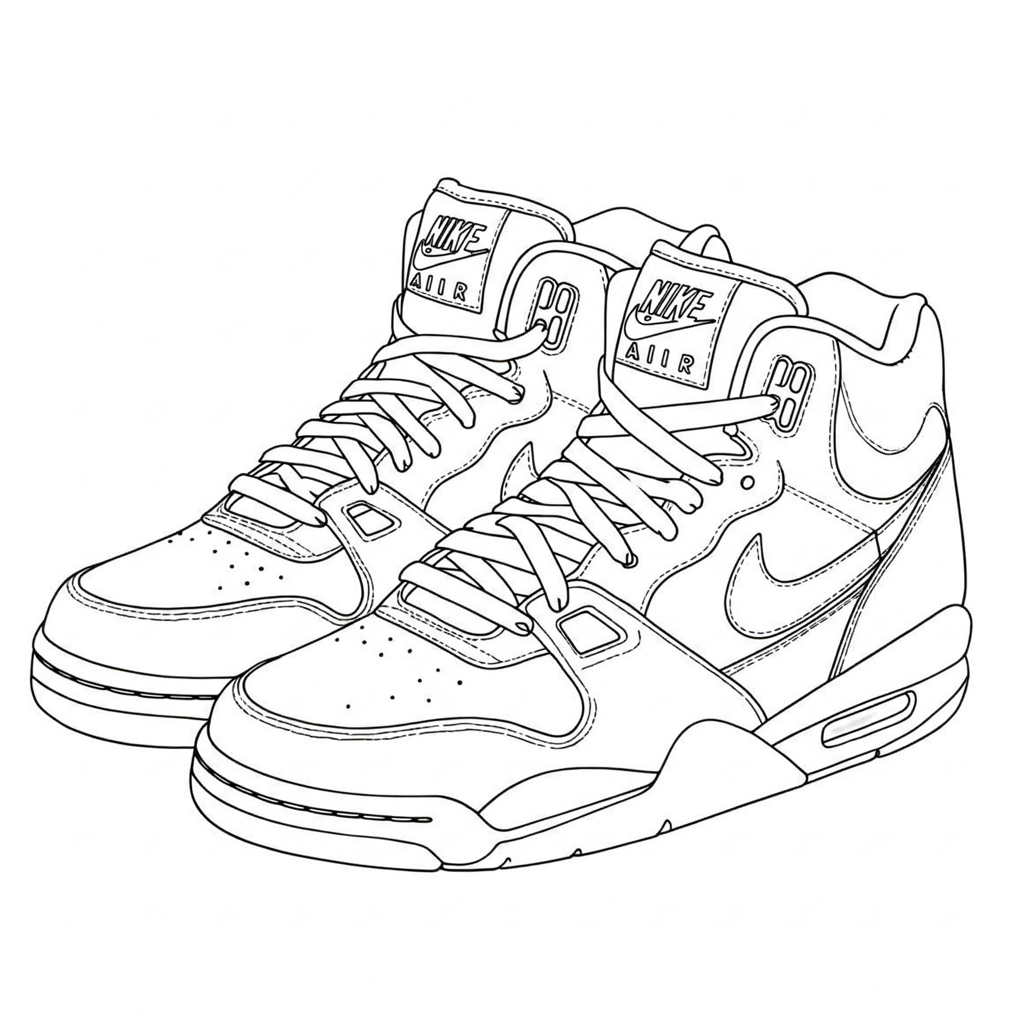 20 Sneaker Colouring Pages PDF - Etsy