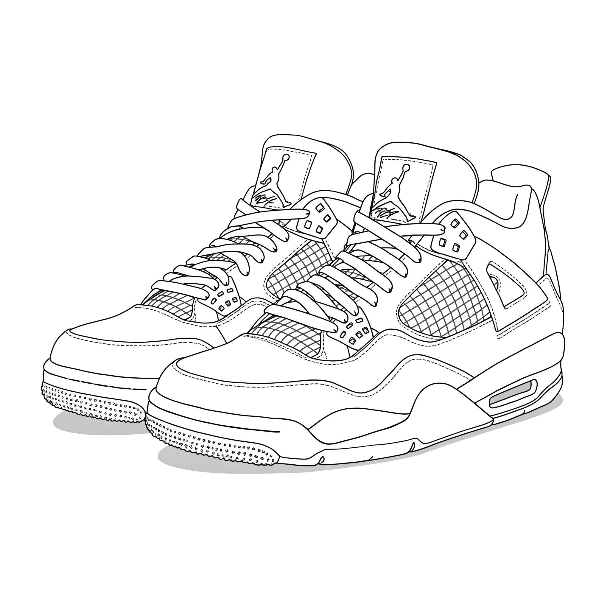 Jordan Sneaker Colouring 20 Pages PDF - Etsy