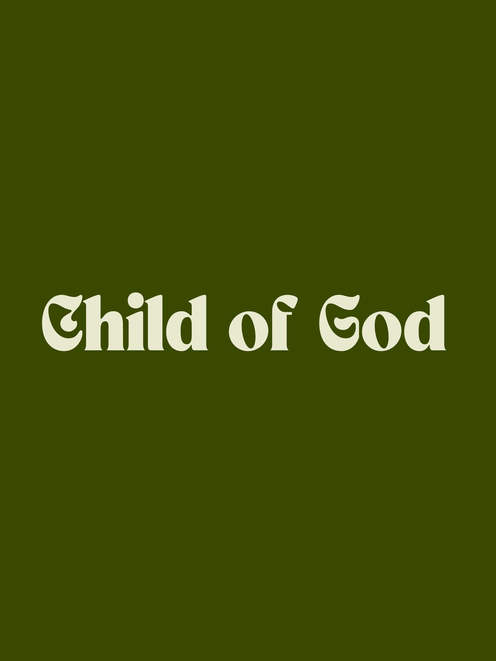Child of God Poster for Christians. Minimalist Green and Cream Design ...