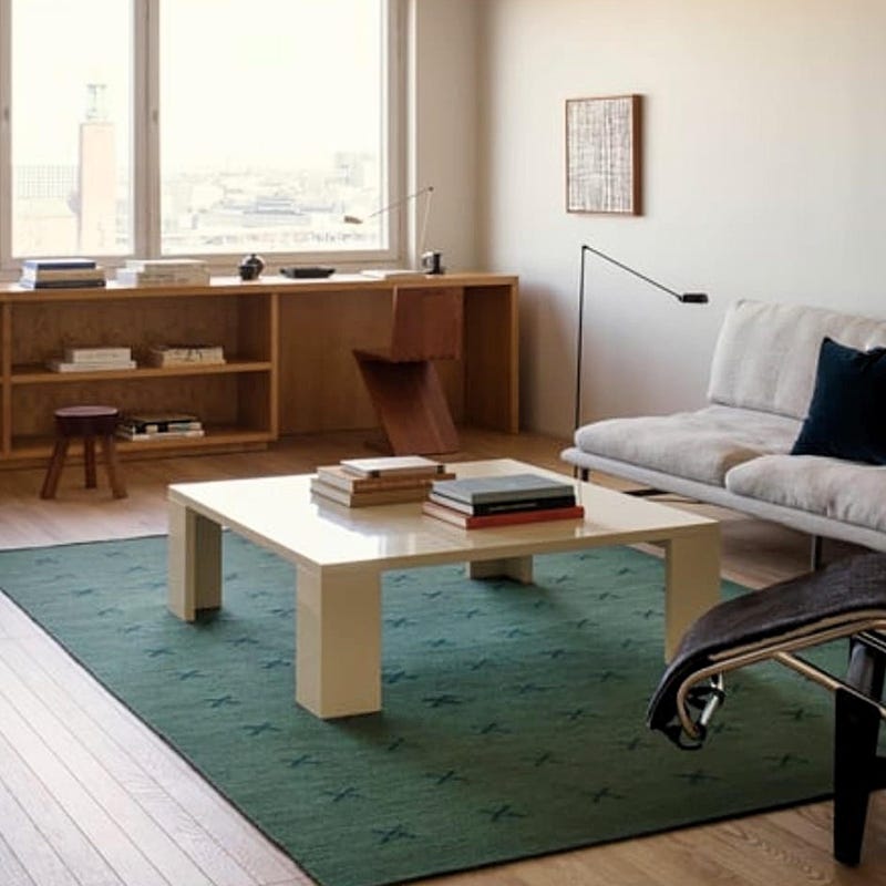 Green Rug Blue Crosses - Etsy