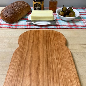 Solid Cherry Toast Bread Shaped Cutting Board Charcuterie Butter Board ...